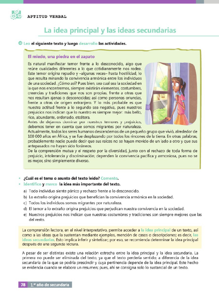 La Idea Principal y La Idea Secundaria | PDF