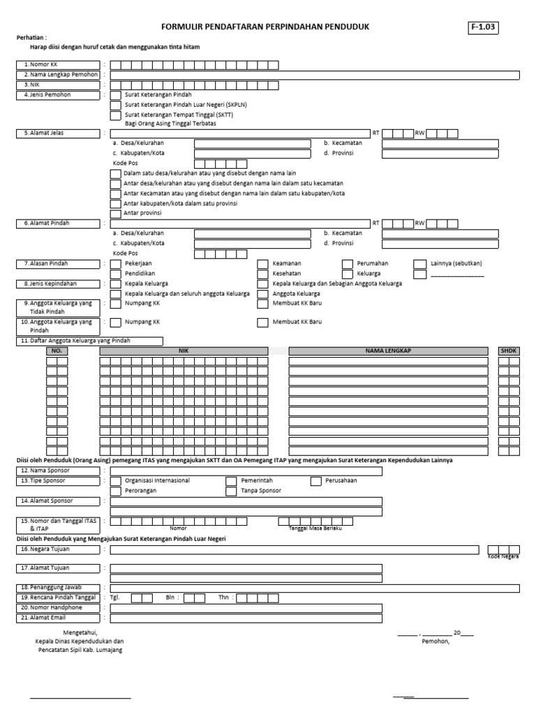 Formulir F1.03 | PDF