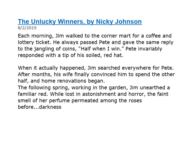 The Unlucky Winners | PDF