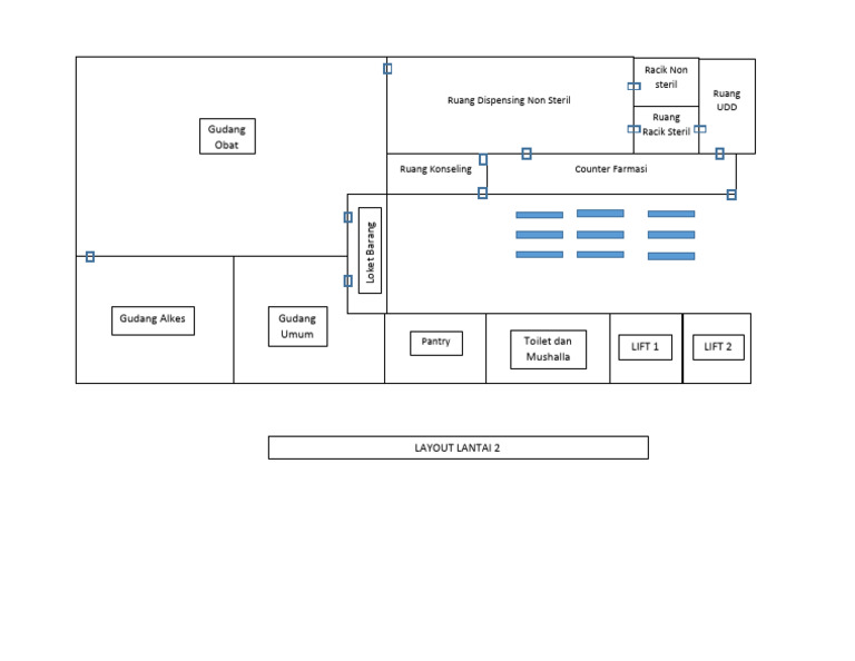 Desain Layout Farmasi Dan Gudang Lantai 2 | PDF