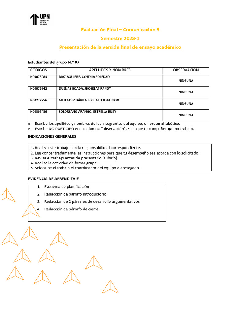 Evaluación Final - Comu 3 | PDF