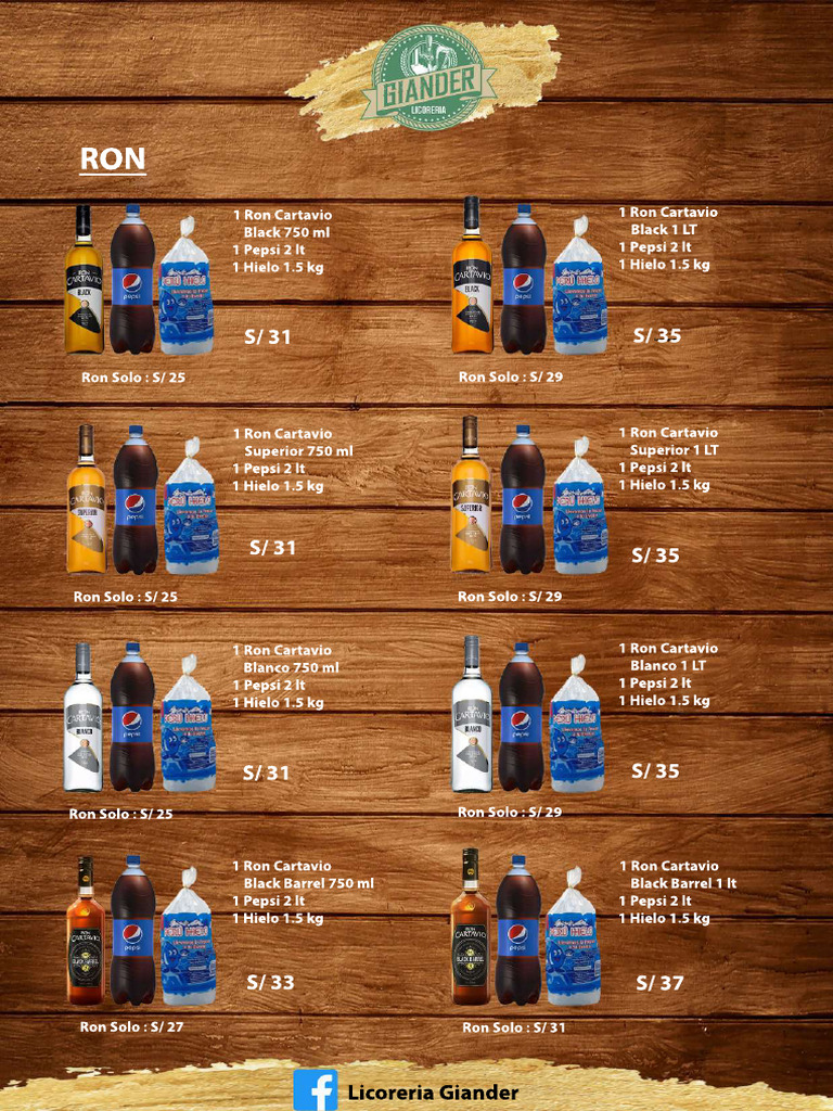 Catalogo de Licores - Licoreria Giander | PDF