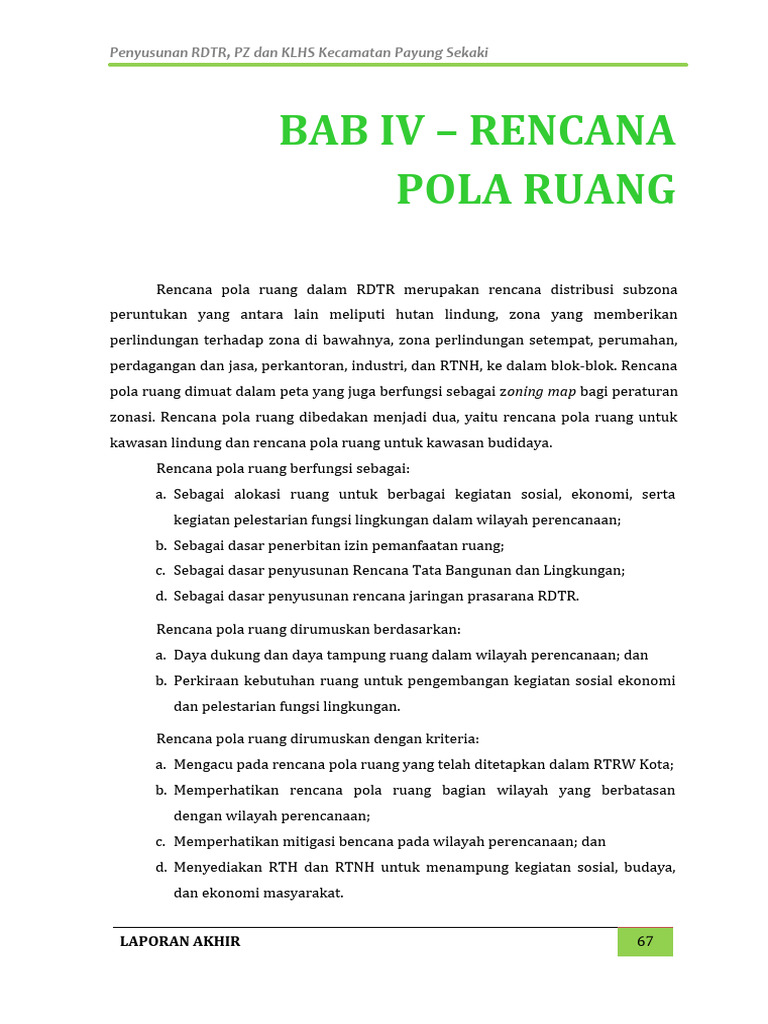 Bab Iv Rencana Pola Ruang | PDF