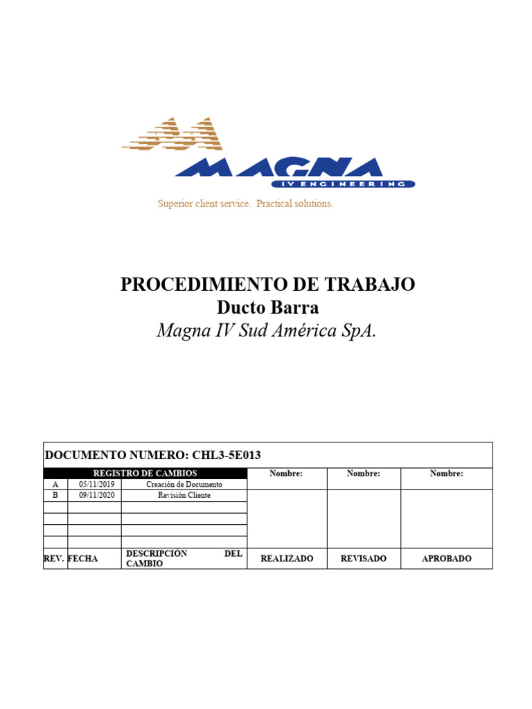 Procedimiento Ducto Barra CHL3-5E013 | PDF | Aislador (Electricidad ...