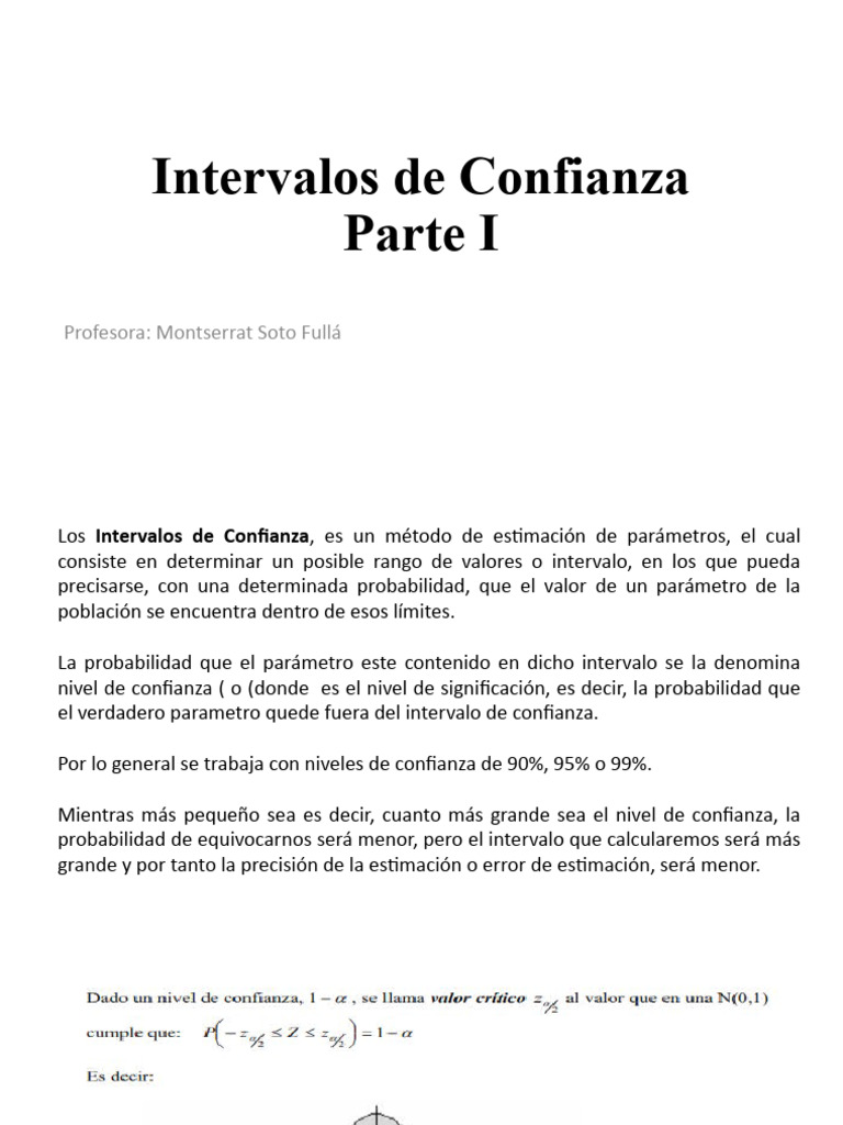 Apuntes Intervalos de Confianza MPV Ok 491295 | PDF | Intervalo de ...