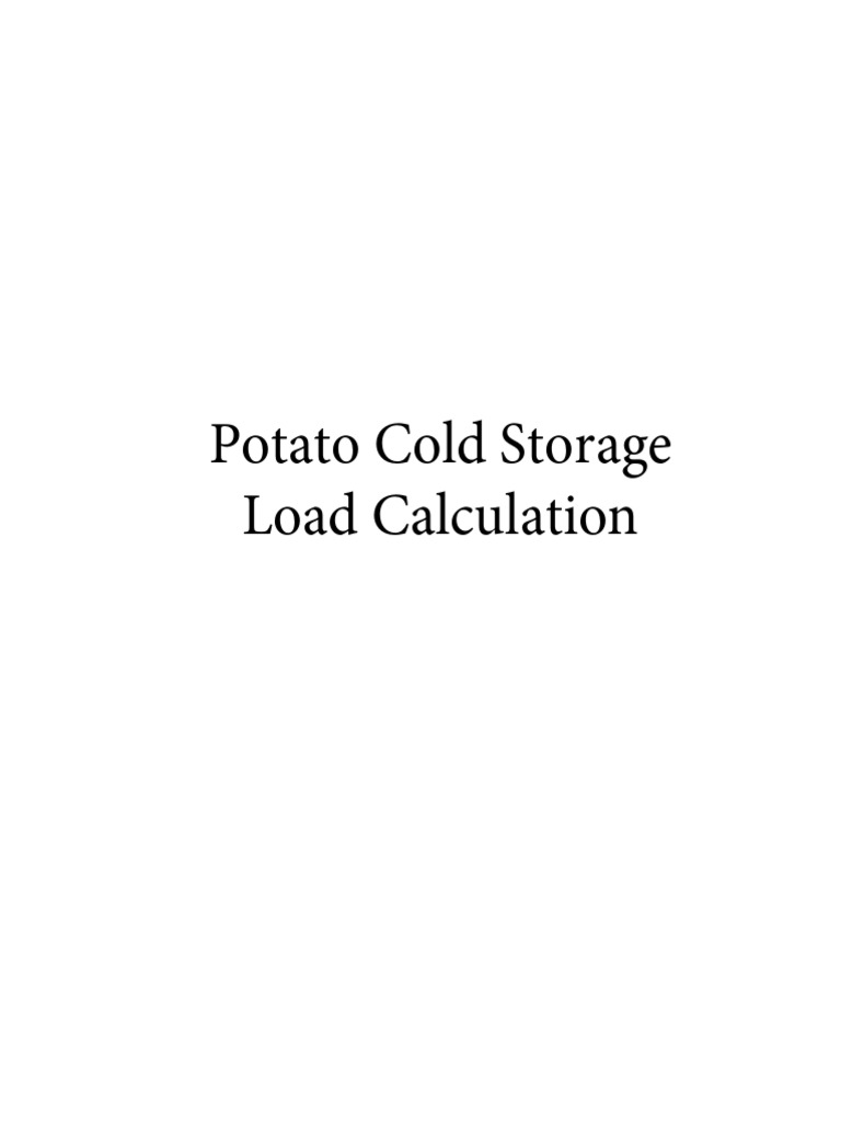 Potato Cold Storage Load Calculation | PDF