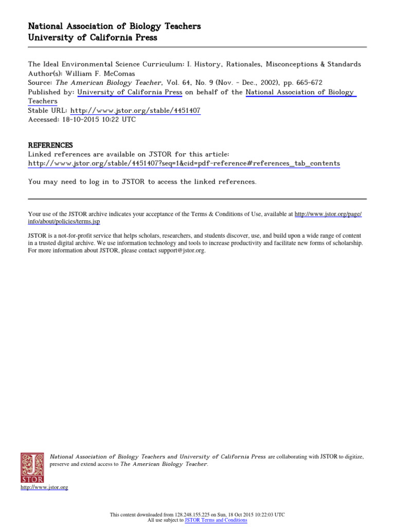 The Ideal Environmental Education Curriculum | PDF