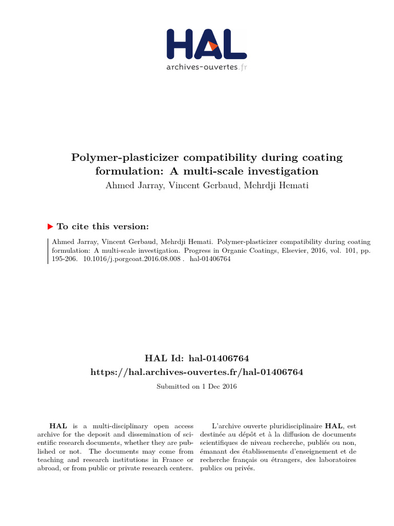 Polymer-Plasticizer For Film Coat Formation | PDF
