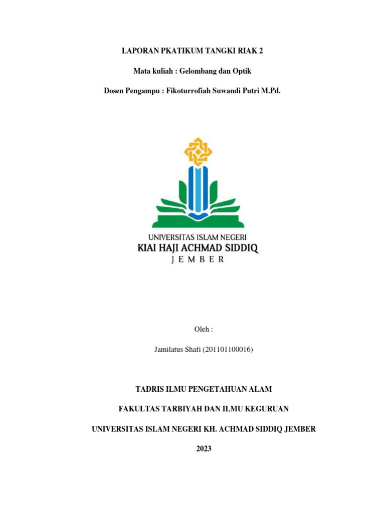 Laprak Tangki Riak 2 Jamilatus Shafi | PDF | Ilmu Sosial