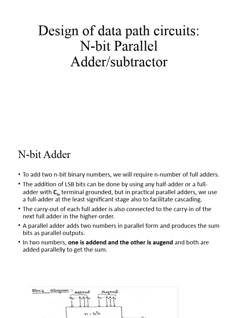 N-Bit Parallel Addersub | PDF