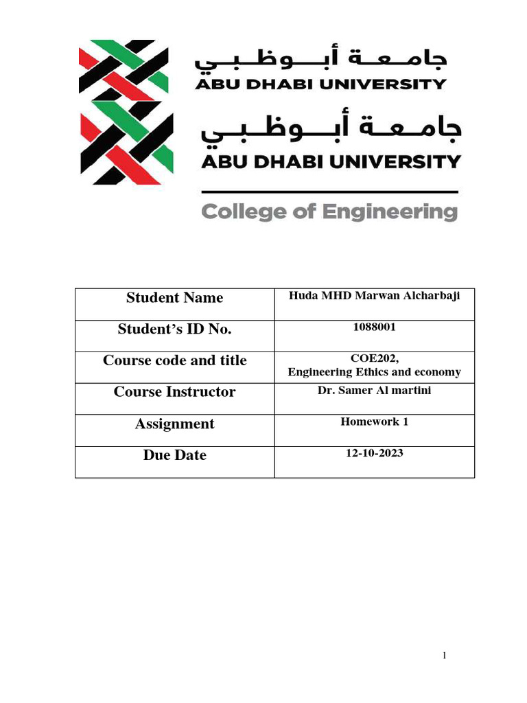 Student Name Student's ID No. Course Code and Title Course Instructor Assignment Due Date | PDF