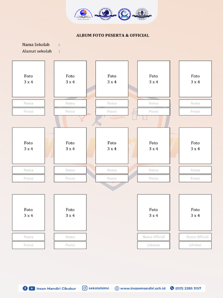 Format Album Foto Peserta & Official | PDF