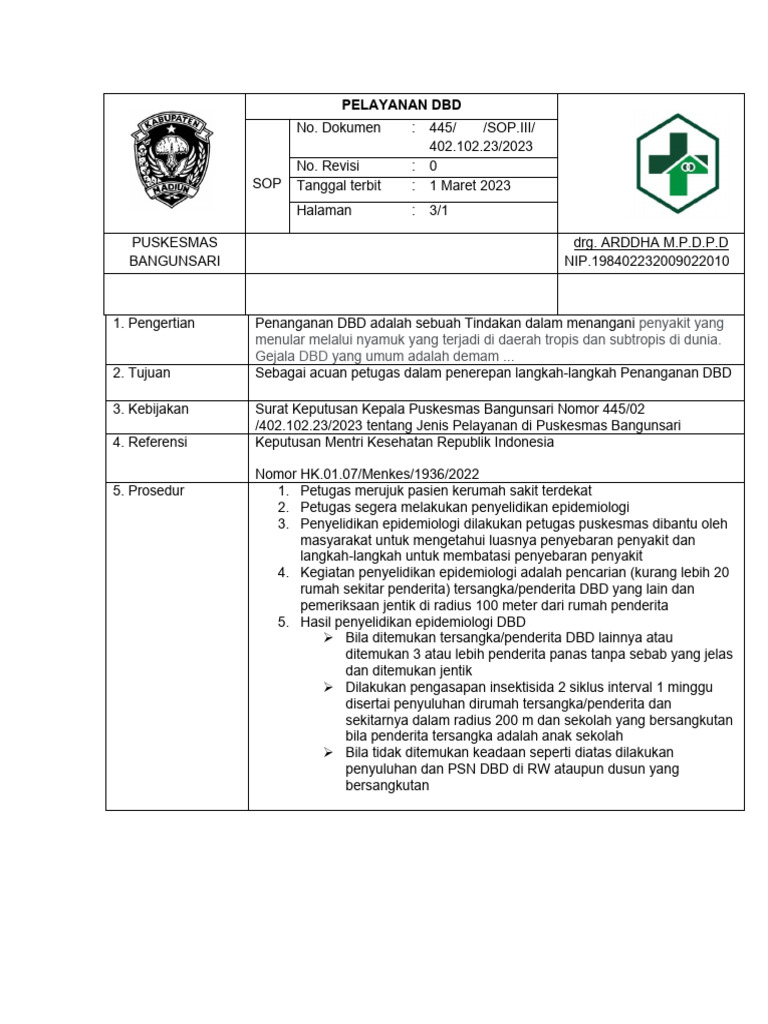 Sop DBD | PDF | Pengembangan Diri