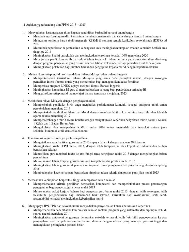 SPP 11 ANJAKAN PELAN PEMBANGUNAN PENDIDIKAN | PDF