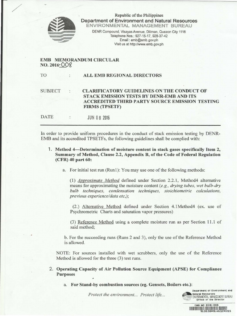 Emb-Mc-2016-008 Clarificatory Guidelines On The Conduct of Stack ...