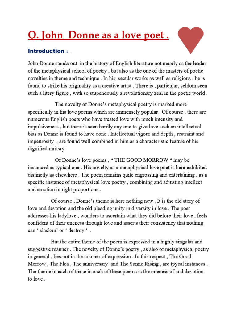 John Donne: Master of Love Poetry | PDF