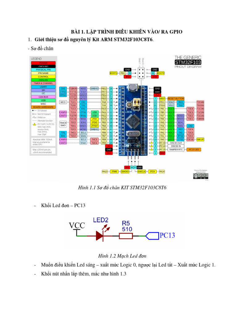 01 Huong Dan Thuc Hanh GPIO | PDF