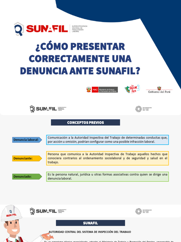 Como Presentar Denuncia Ante SUNAFIL | PDF