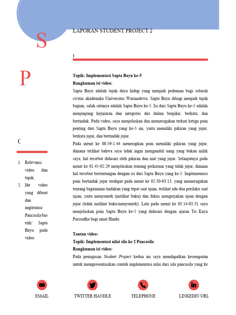 Laporan Student Project 2 SGD I | PDF