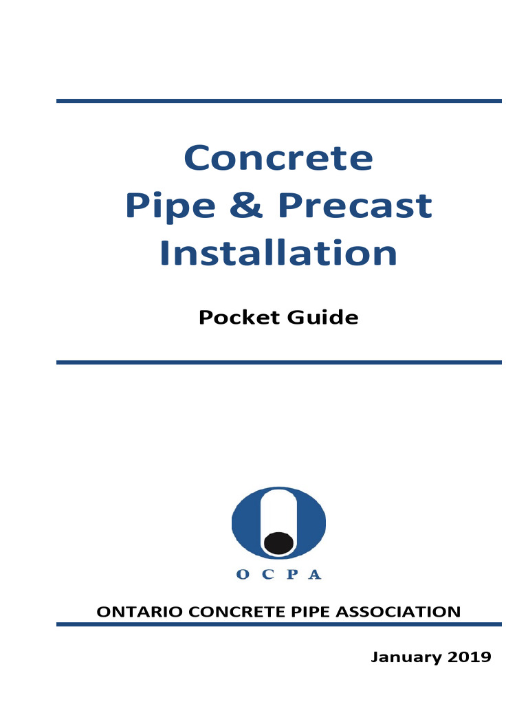 Concrete Pipe Precast Installation Pocket Guide - January 2019 | PDF ...