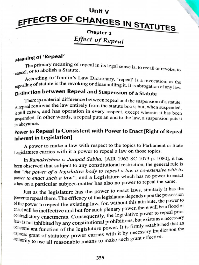 Repeal and and Its Effects | PDF