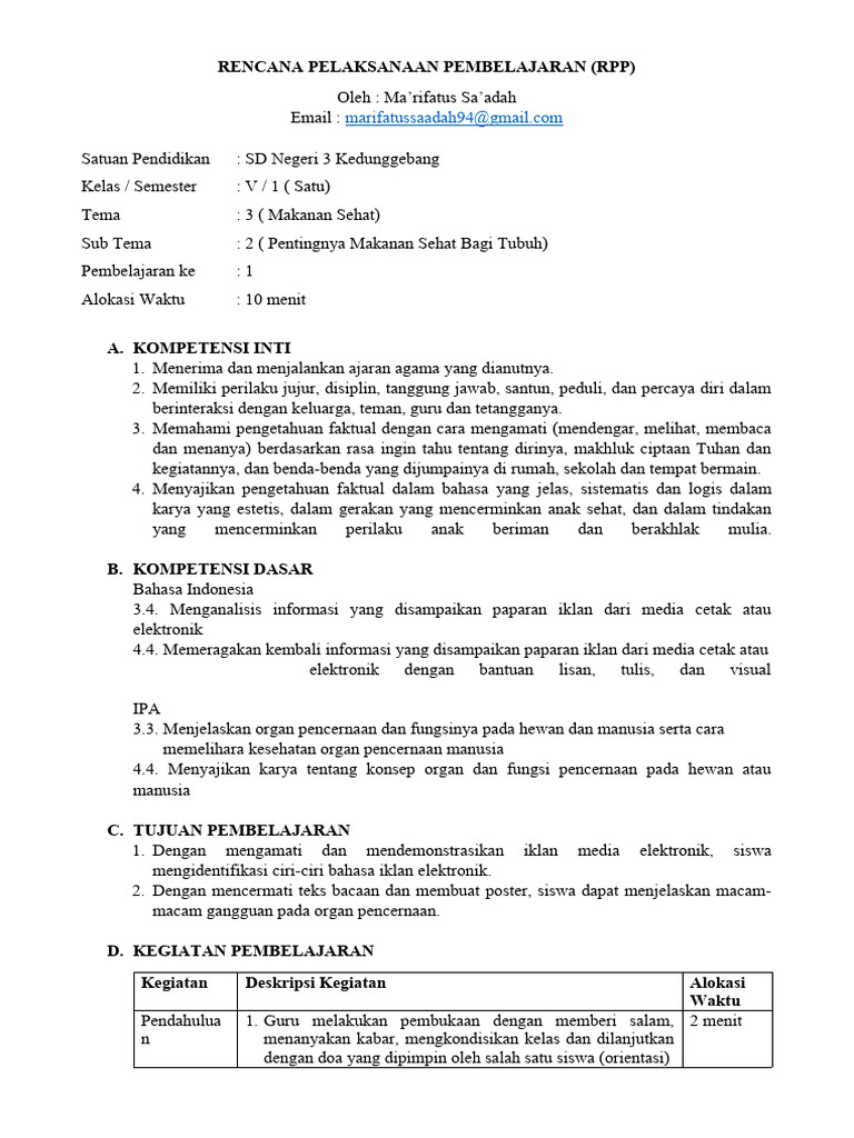 RPP CPG Ma'rif | PDF