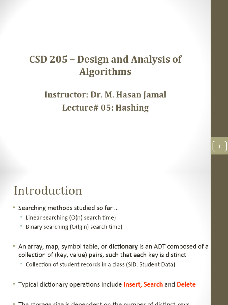 05 Hashing Pdf Computer Programming Applied Mathematics
