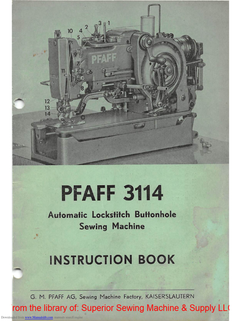 PFAFF 3114: Instruction Book | PDF