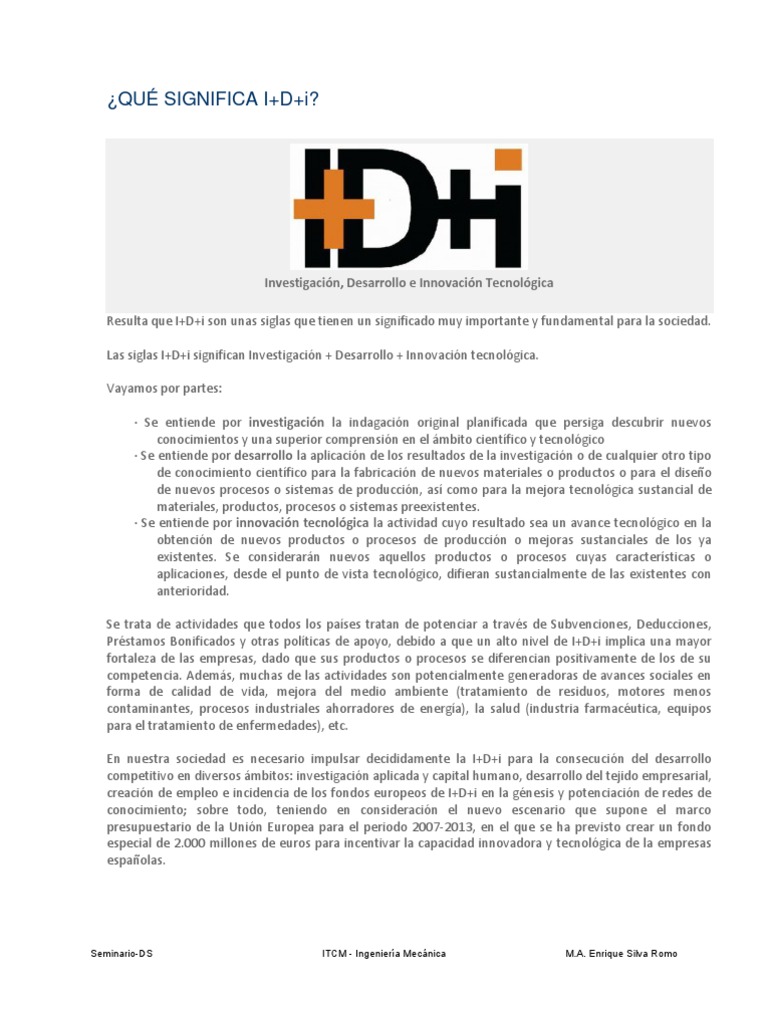 QUÉ SIGNIFICA I+D+i | PDF | Innovación | Sociedad
