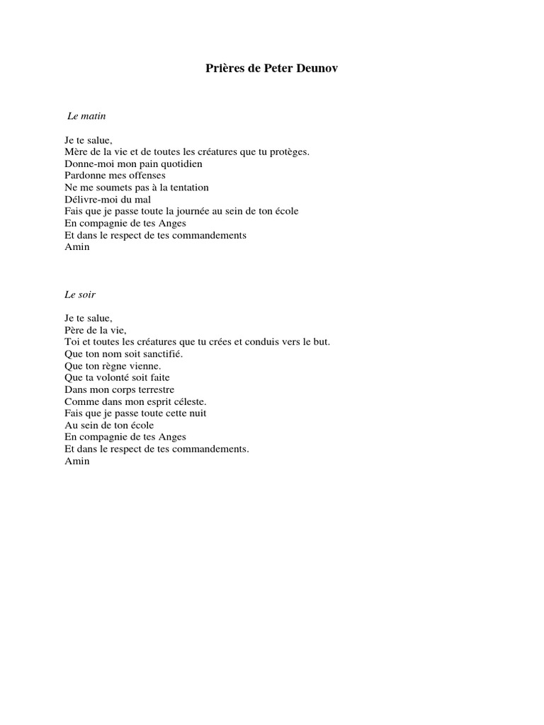 Prieres Du Matin Et Soir Pdf