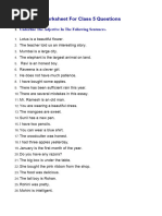Types of Sentences Exercises For Class 6 With Answers | PDF | Sentence ...