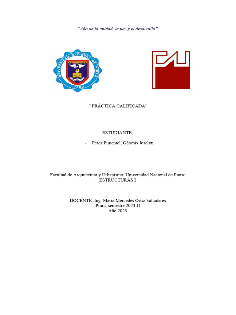 Práctica Calificada - Estructuras I - Génesis Joselyn Pérez Pimentel | PDF | Política