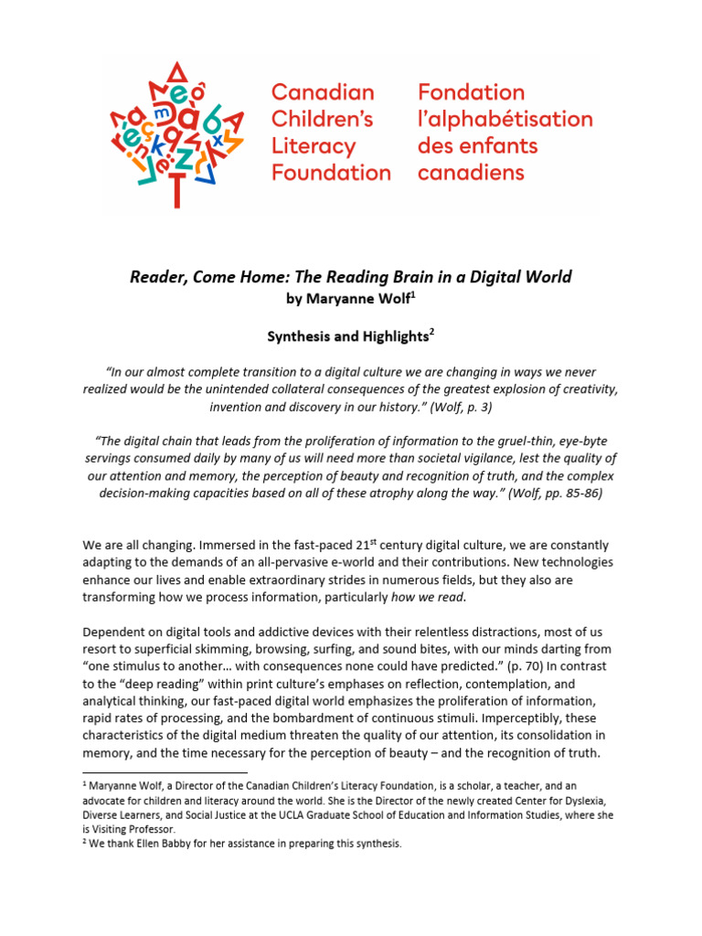 Reader Come Home Synthesis and Highlights | PDF | Empathy | Knowledge