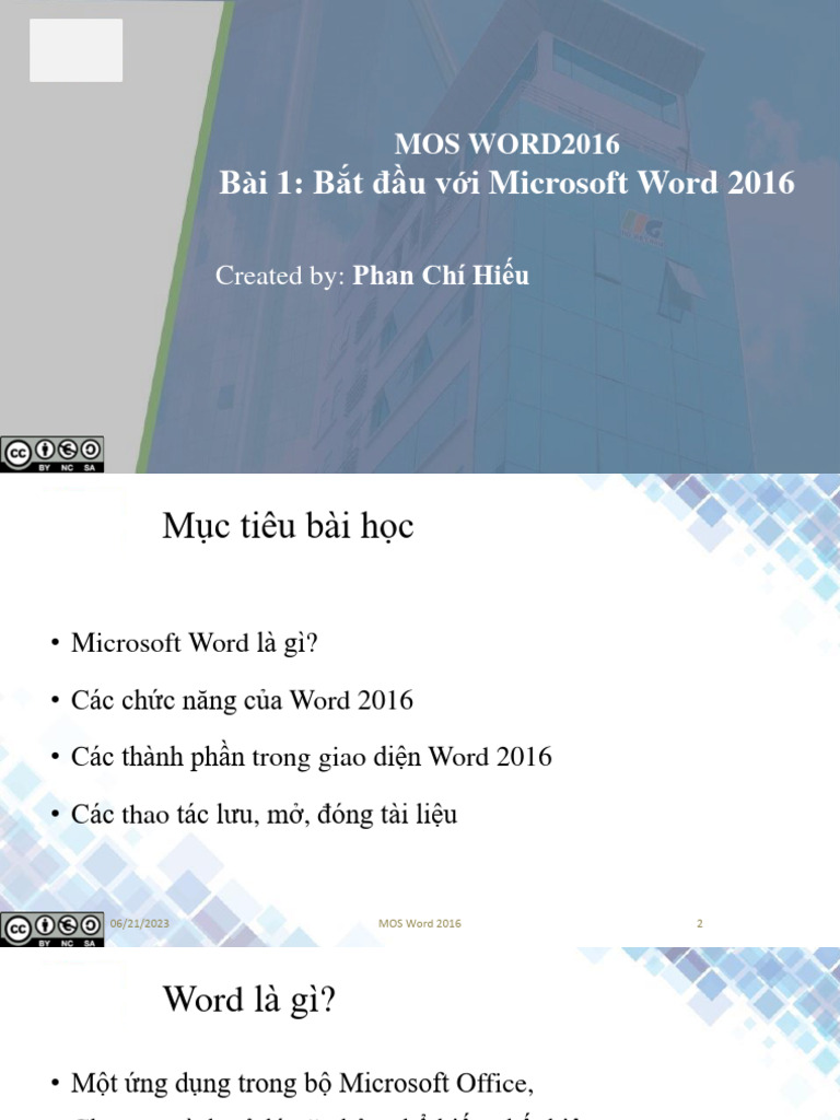 MOS WORD 2016 - Bài 1 | PDF