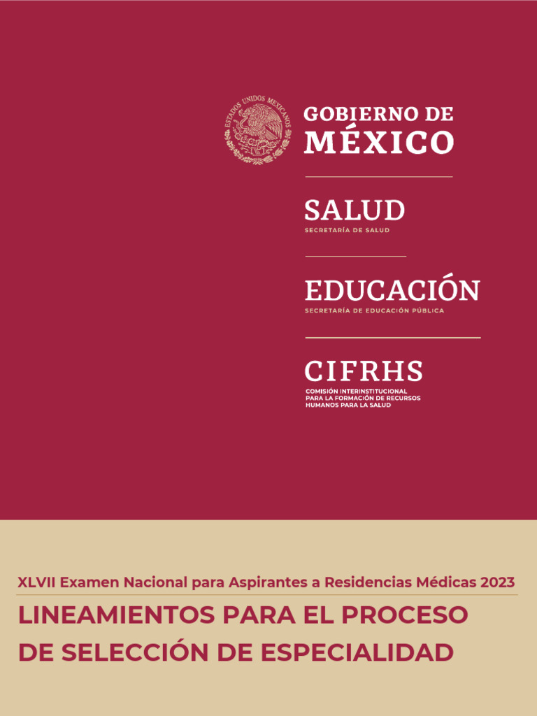 2023_ENARM-Lineamientos_Proceso_Seleccion_Especialidad | PDF