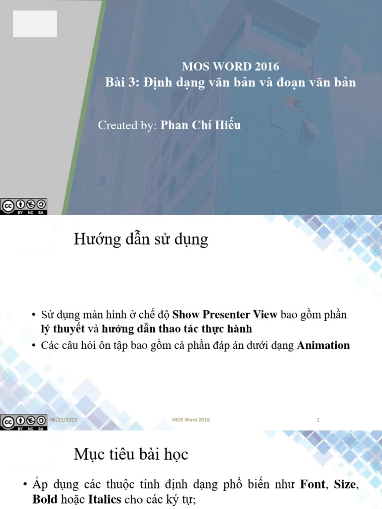 MOS WORD 2016 - Bài 3 | PDF