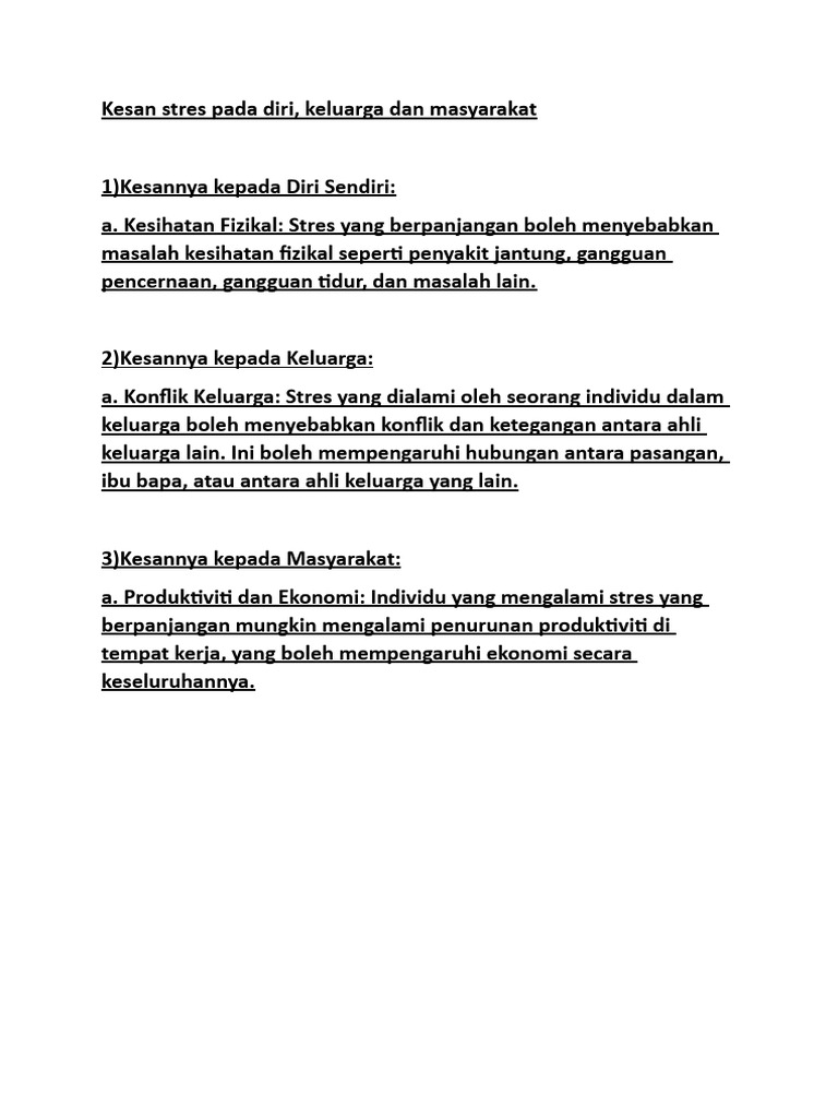 Kesan Stres Pada Diri | PDF