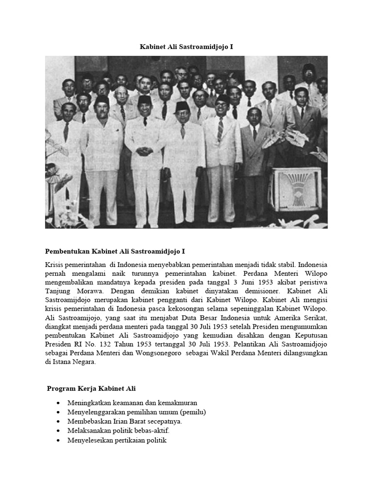 Kabinet Ali Sastroamidjojo I | PDF