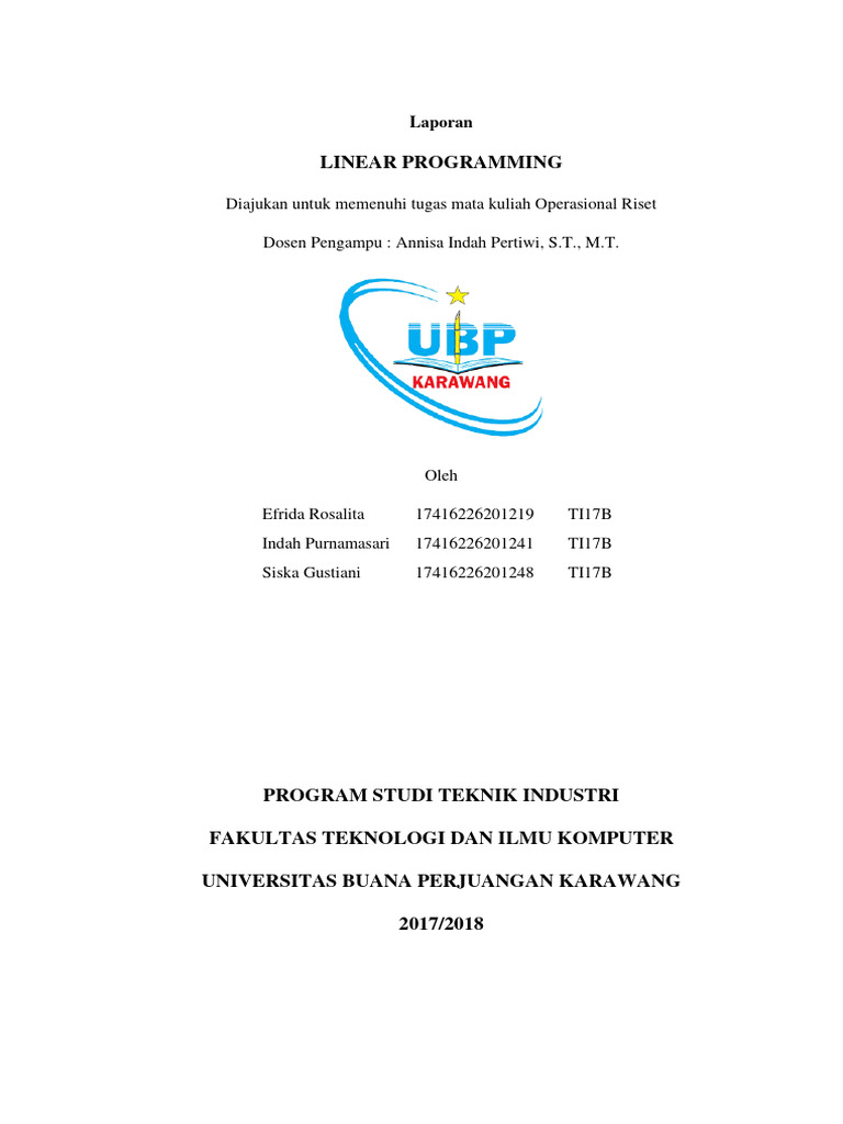 Laporan Linear Programming | PDF