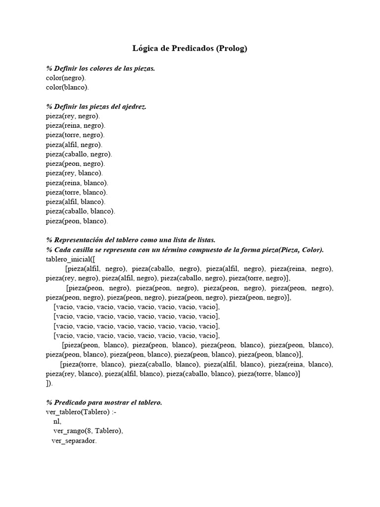 Lógica de Predicados Prolog | PDF Lógica de Predicados Prolog | PDF