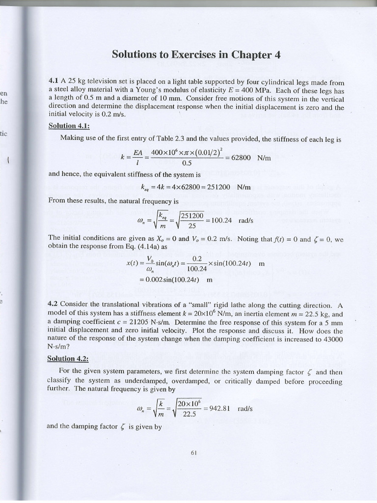 연습문제_Solution(ch4,ch5) | PDF | Metrology | Classical Mechanics