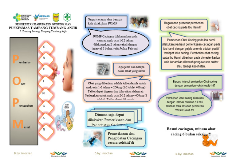Leaflet Pemberian Obat Cacing | PDF