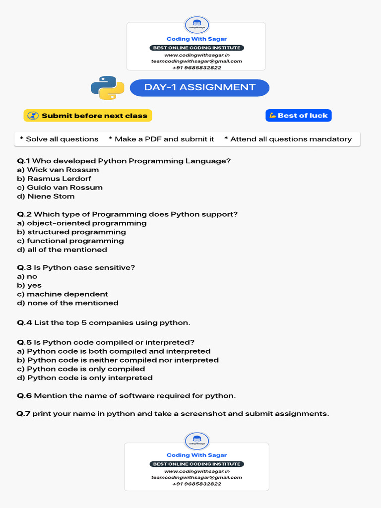 Day-1 Assignment | PDF Day-1 Assignment | PDF