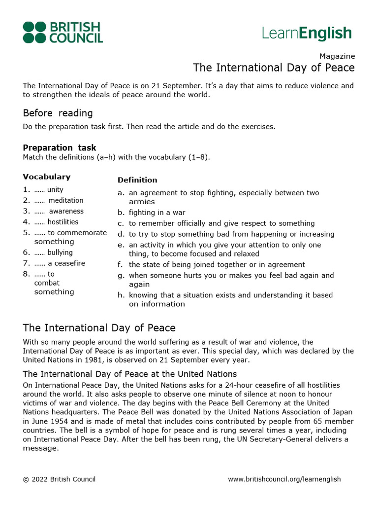 International Day of Peace | PDF