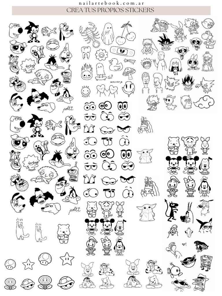 Plantilla de Prácticas Sticker Personajes 4 | PDF