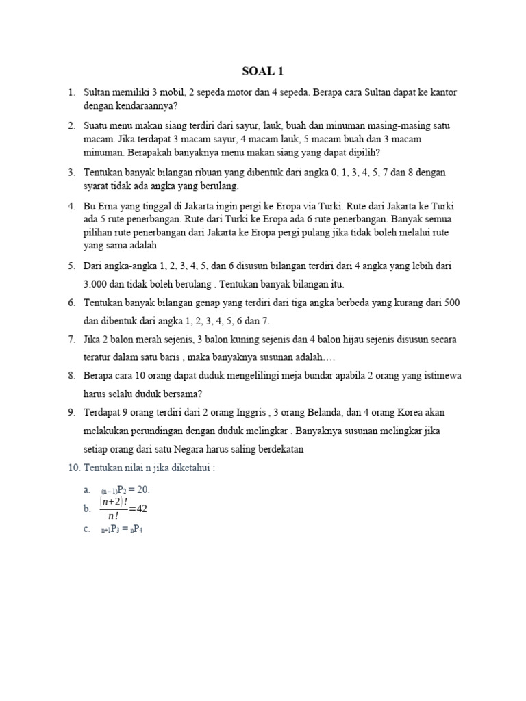 Soal 1 | PDF