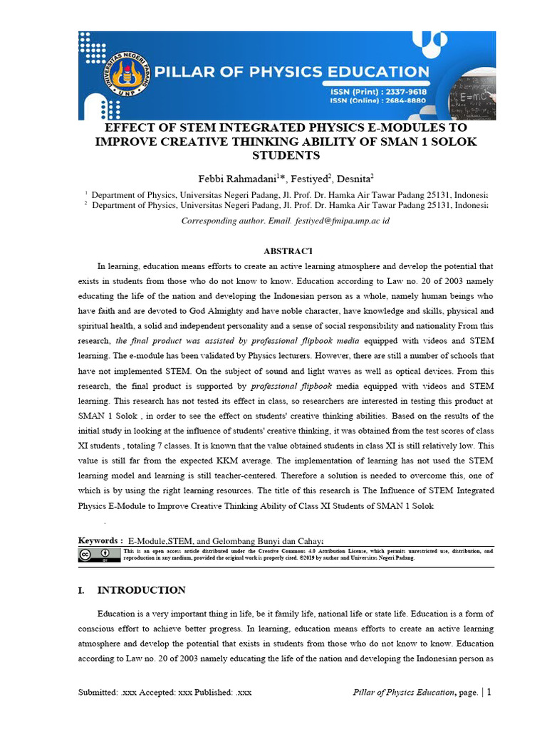 STEM E-Modules Enhance Creative Thinking | PDF | Normal Distribution ...