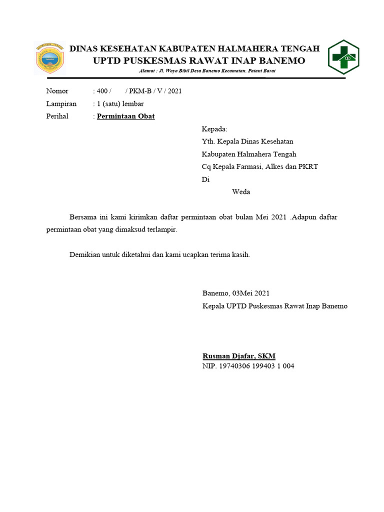 Surat Permintaan Obat, OOT Dan Obat Program - APRIL | PDF