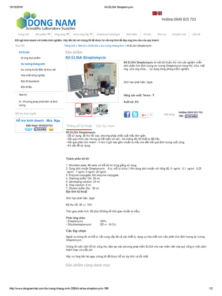 Kit ELISA Streptomycin | PDF
