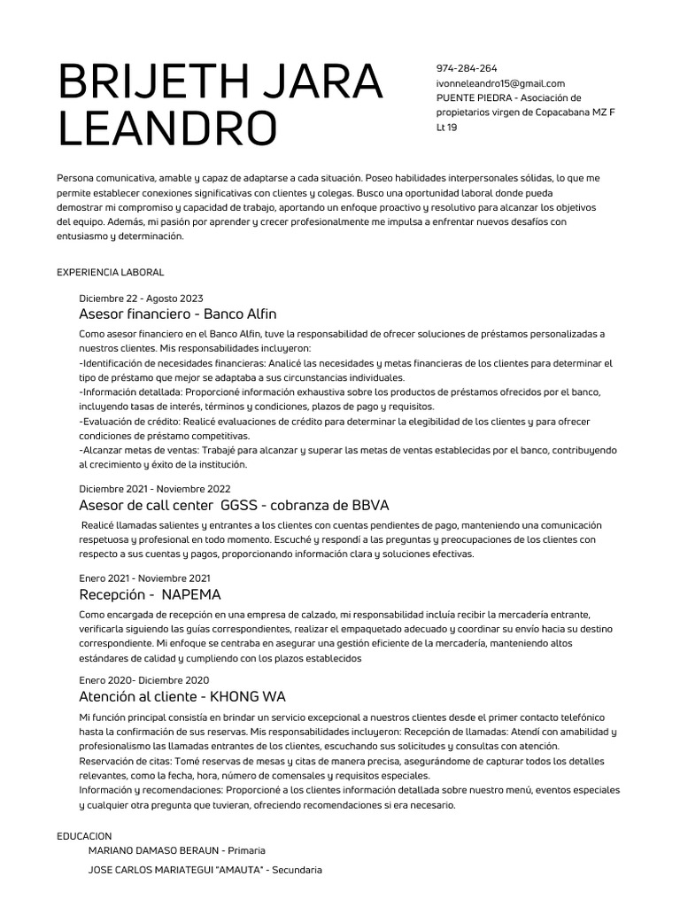 CV Leandro | PDF